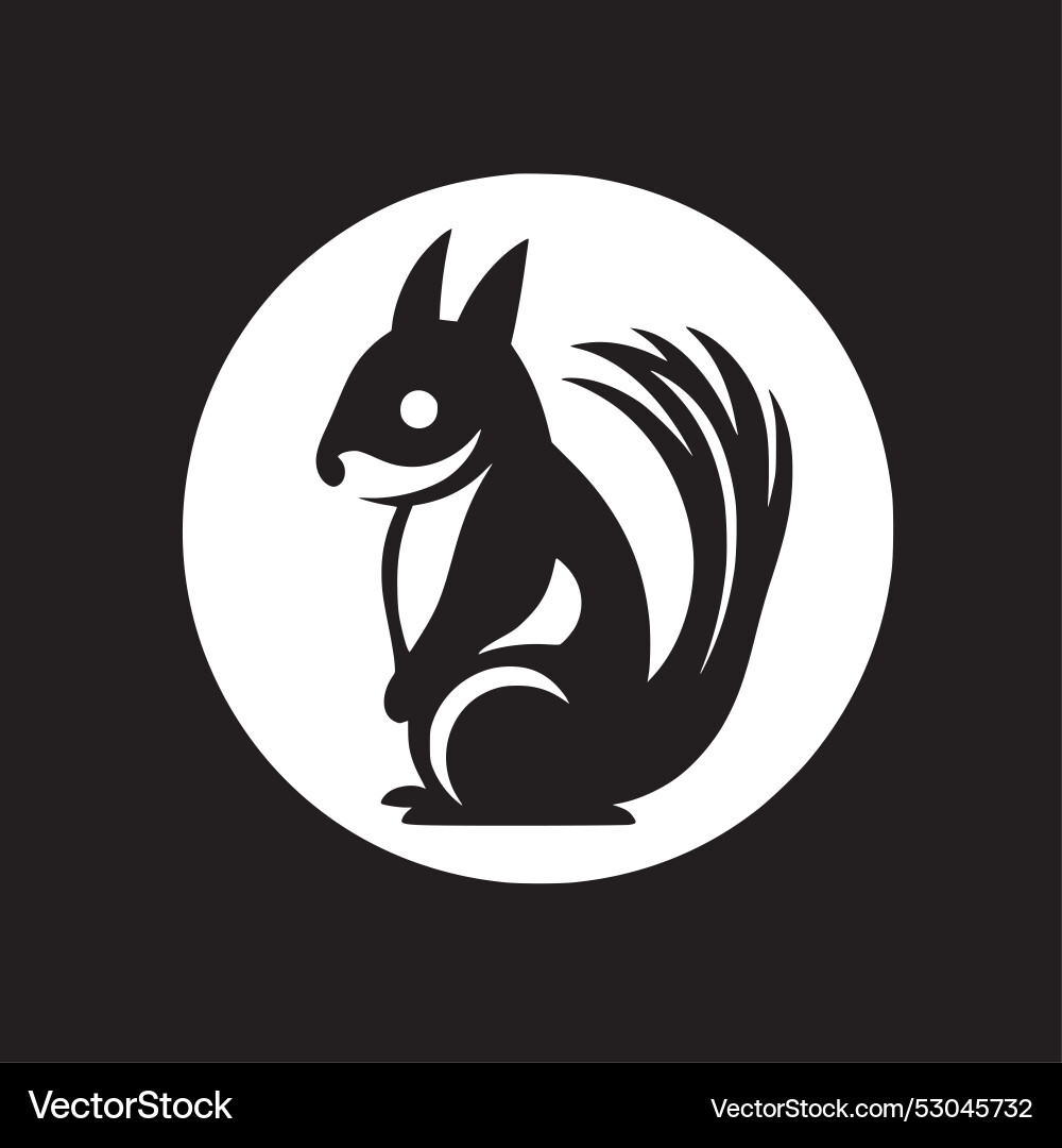 Squirrel - black and white Royalty Free Vector Image