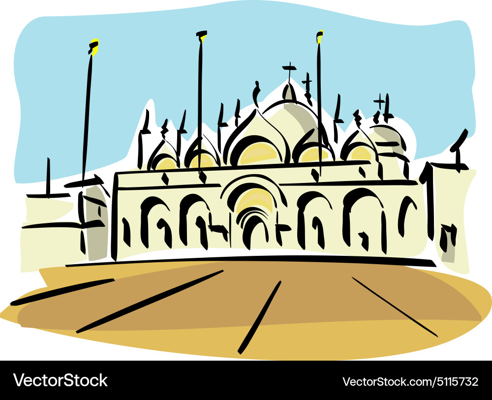 Venice st mark church Royalty Free Vector Image
