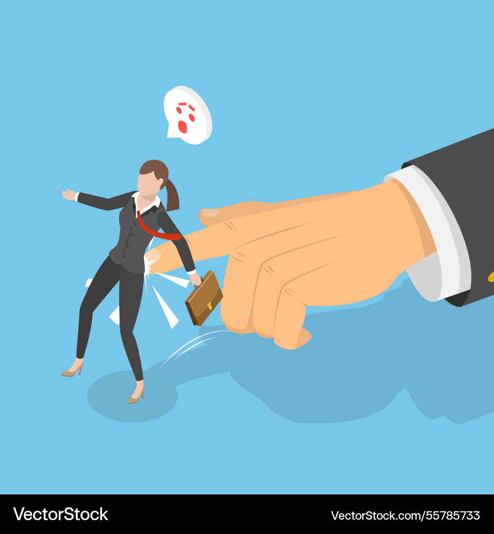 3d isometric flat of nudge Royalty Free Vector Image