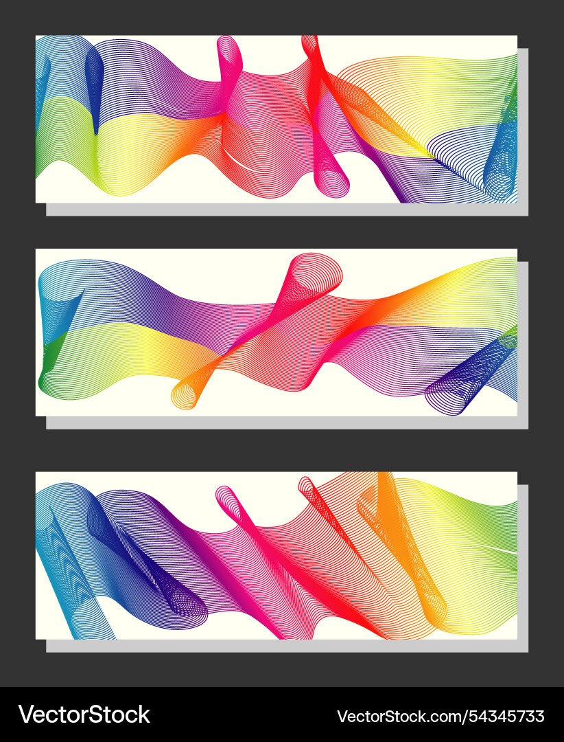 Abstract rainbow lines background horizontal Vector Image