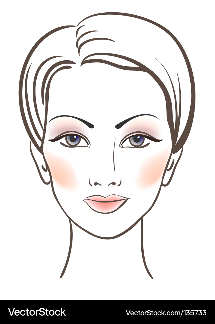 Beauty women face with makeup Royalty Free Vector Image