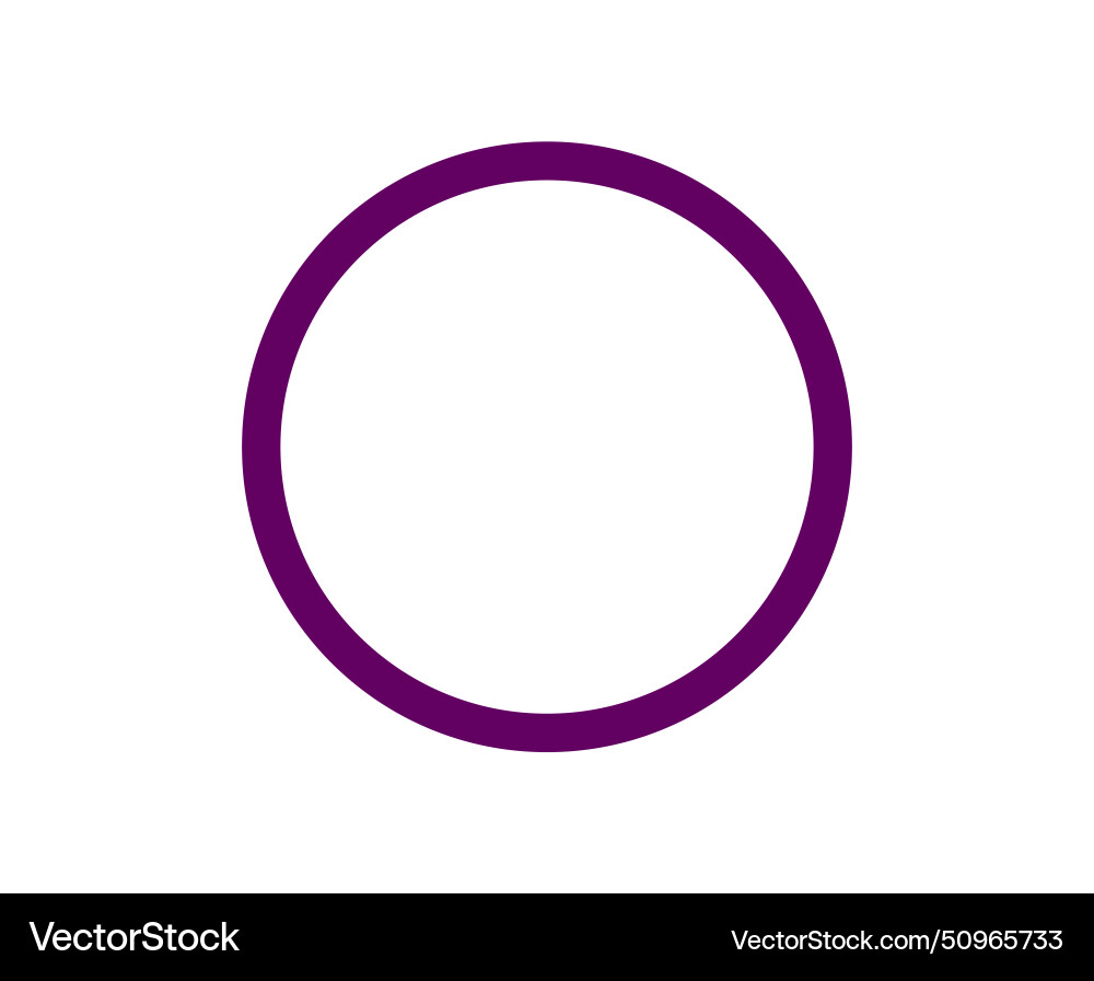 Circle shape outline purple stroke Royalty Free Vector Image