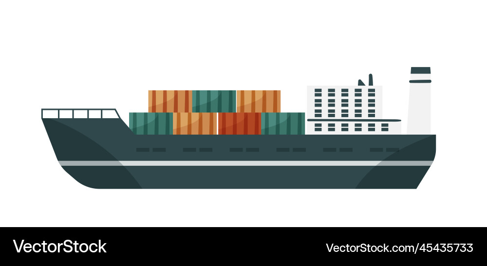Container ship transportation Royalty Free Vector Image