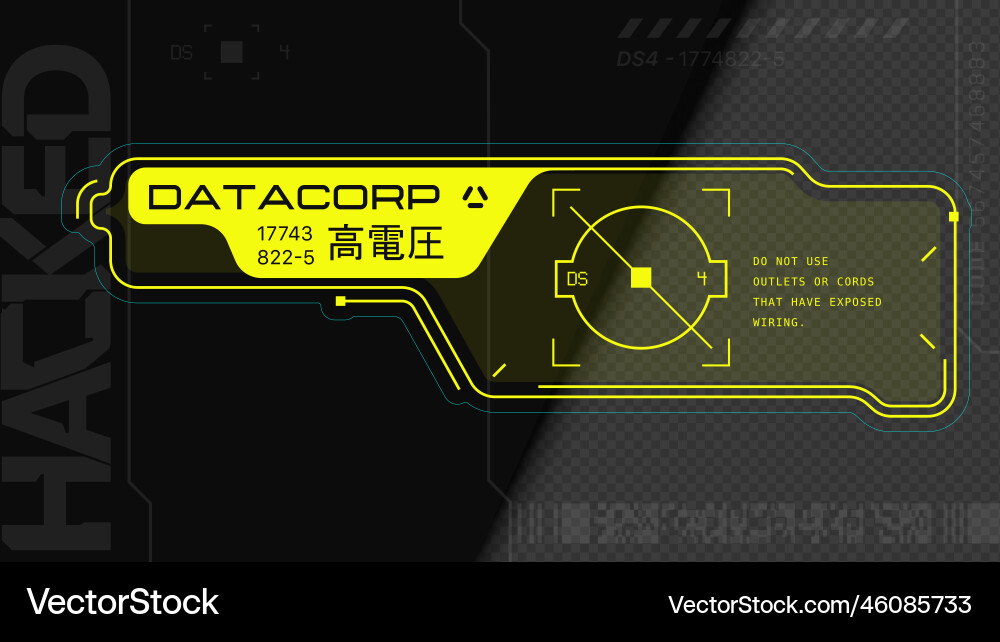 Cyberpunk Warning Label Royalty Free Vector Image