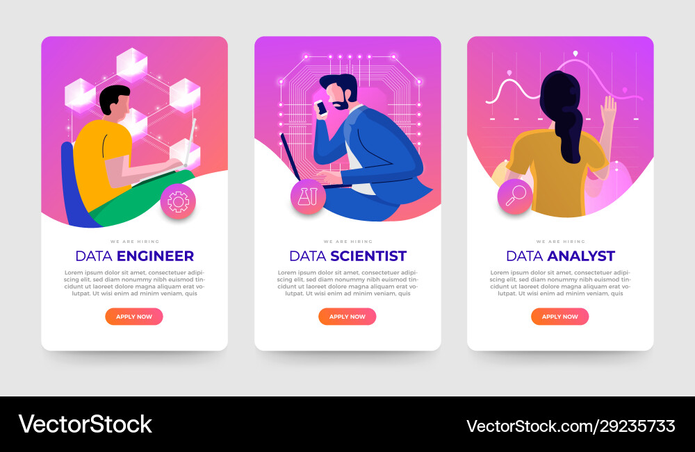 Data jobs 06 Royalty Free Vector Image - VectorStock