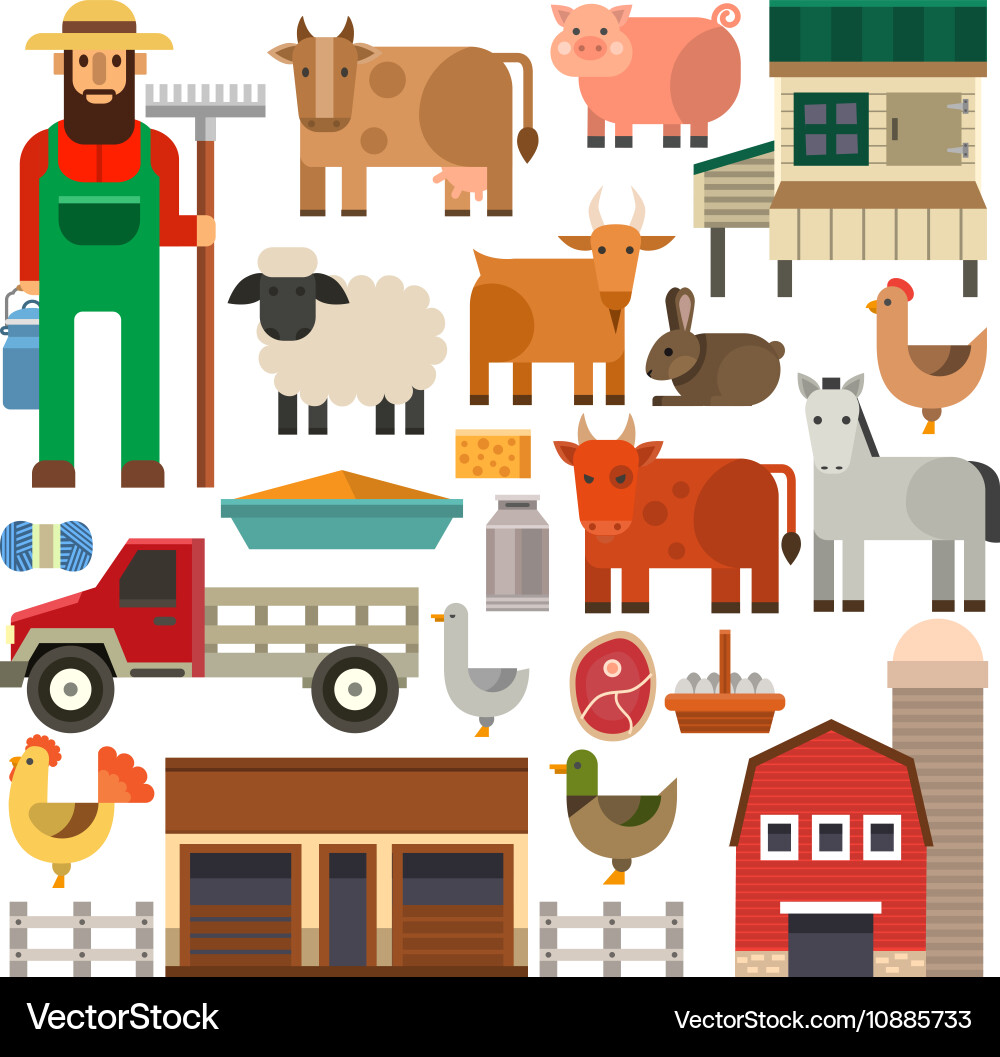Farm icons set Royalty Free Vector Image - VectorStock