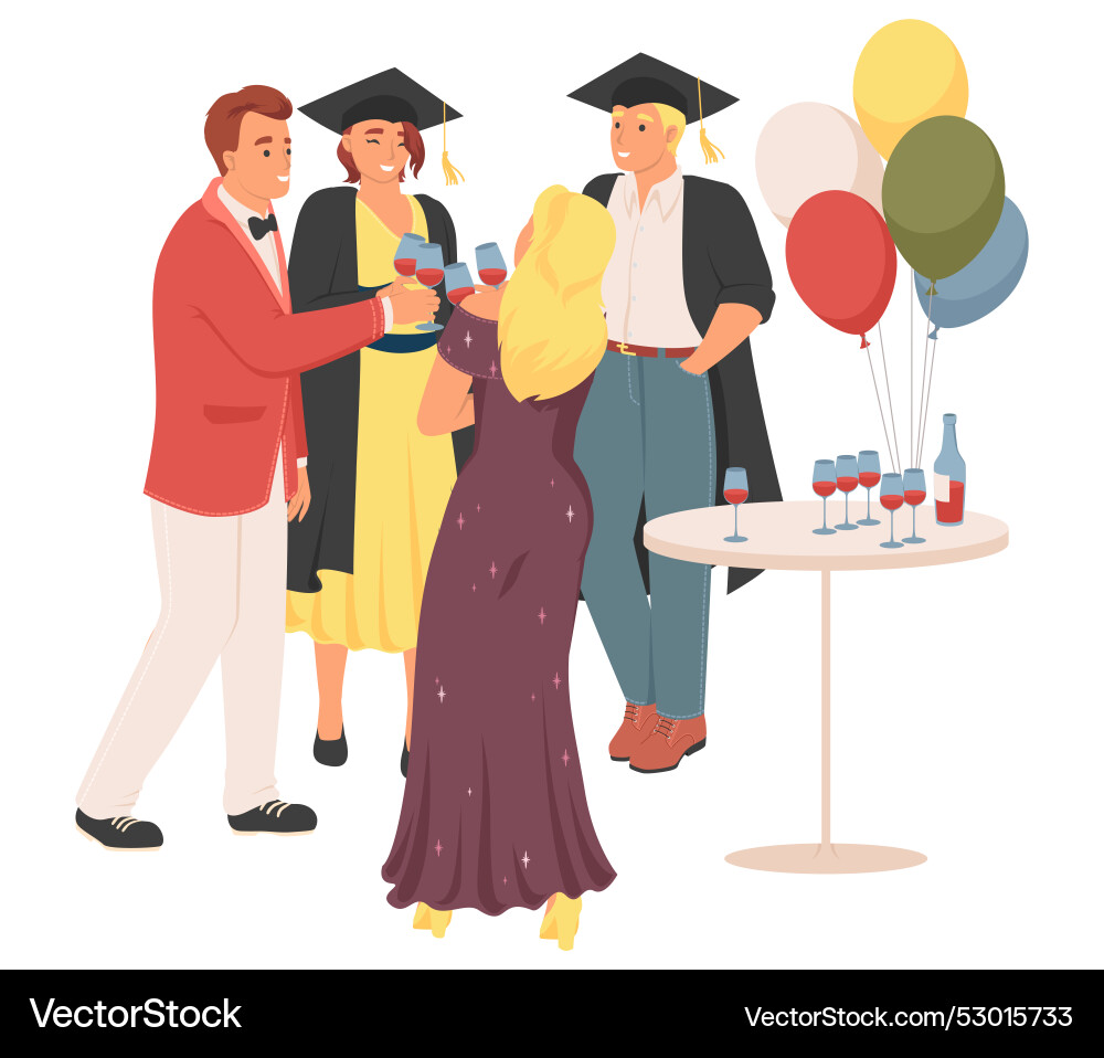 Graduation ball prom party for students Royalty Free Vector