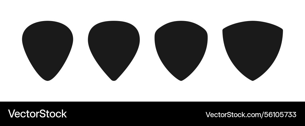 Guitar pick shape icon set plectrum sign tringle Vector Image