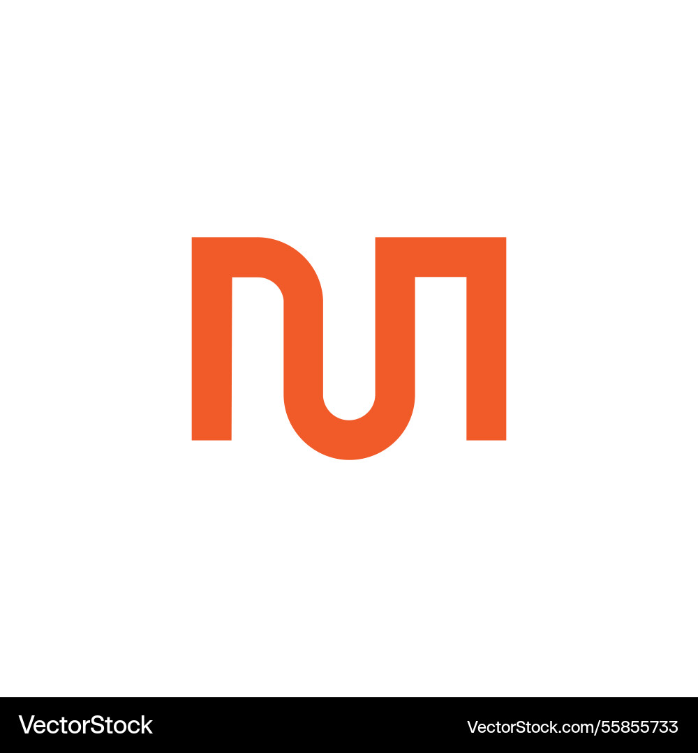 Letters nm abstract simple geometric linear logo Vector Image