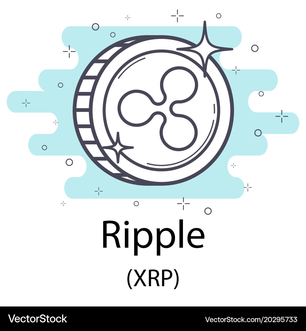 Ripple outline coin Royalty Free Vector Image - VectorStock