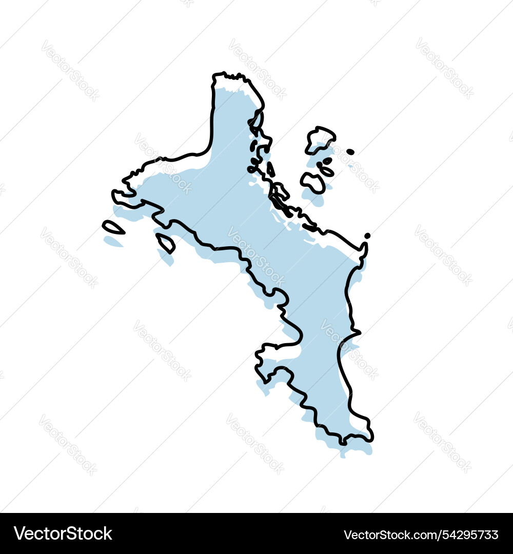 Seychelles map with body and outline Royalty Free Vector