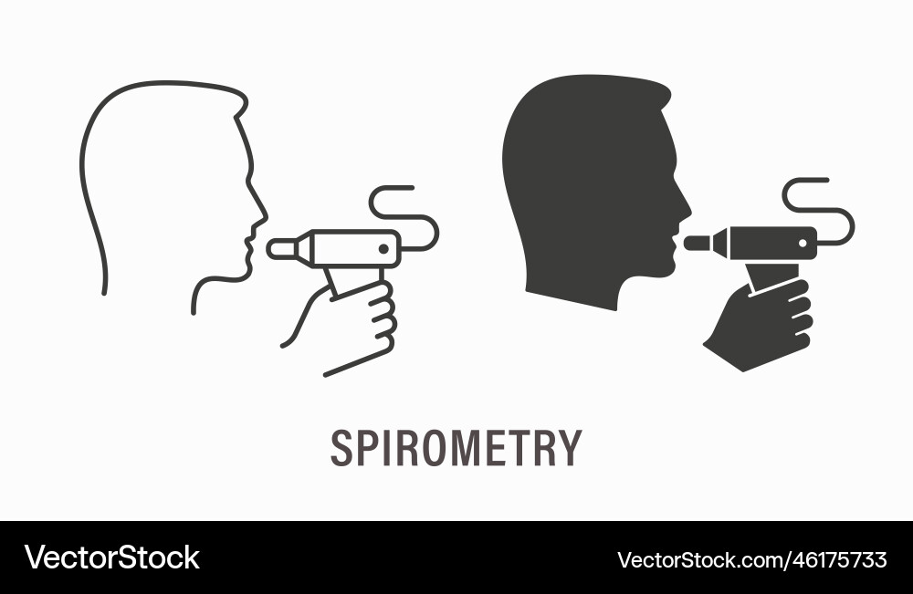 Spirometry icons isolated Royalty Free Vector Image