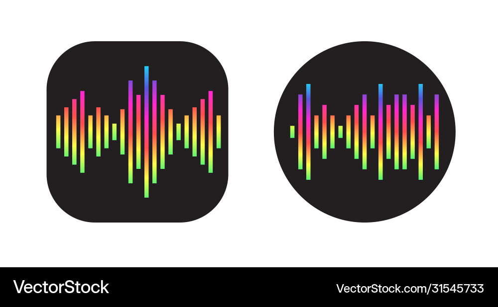 Two icons design with waves equalizer eq Vector Image