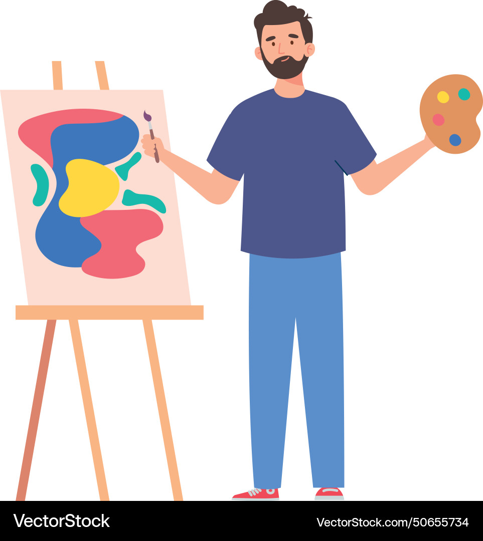 Artist painter man Royalty Free Vector Image - VectorStock