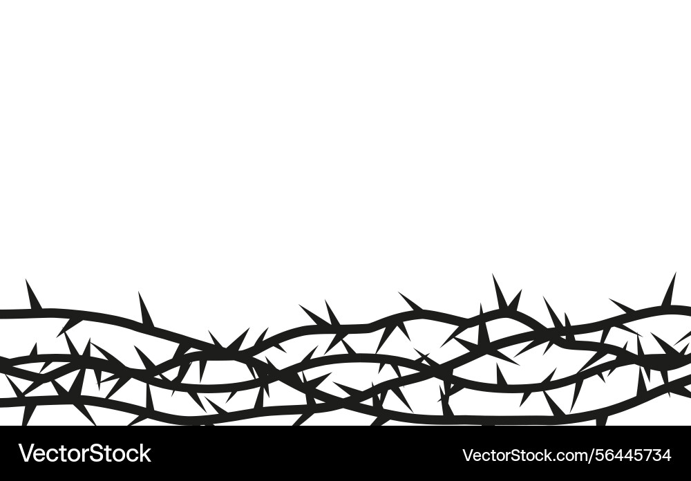 Barbwire thorny frame border prison Royalty Free Vector