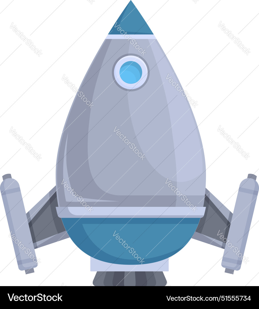 Cartoon rocket ship is floating in space Vector Image