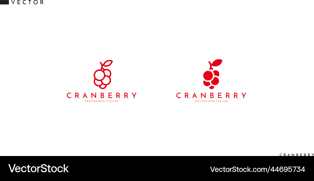 Cranberry logo line style Royalty Free Vector Image