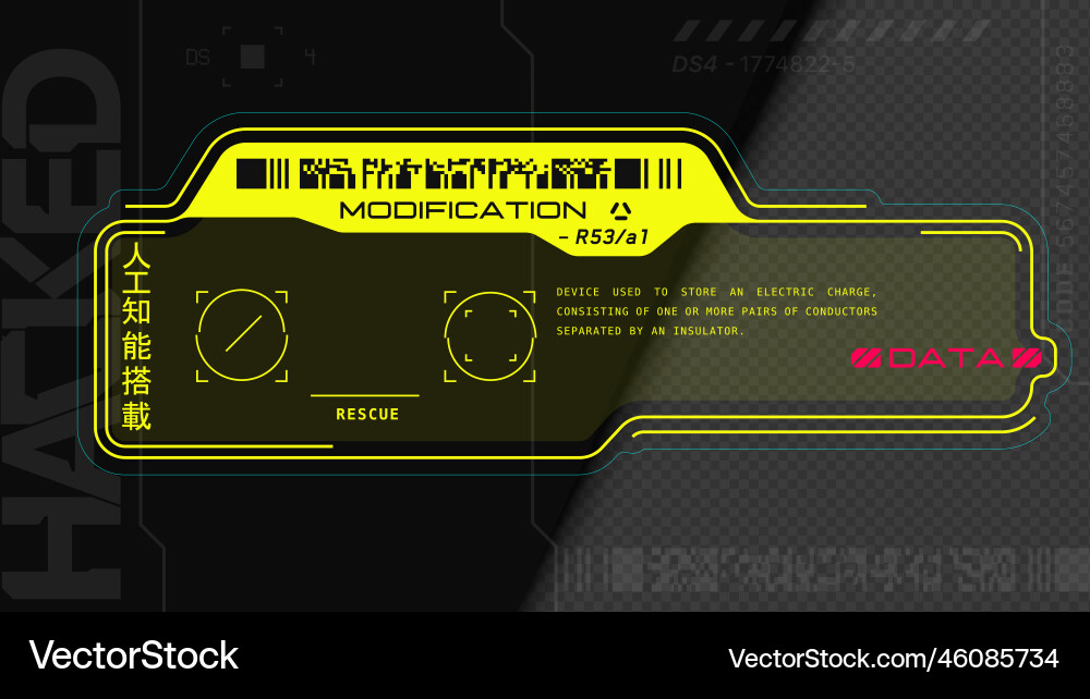 Cyberpunk Aufkleber Etikett Lizenzfreies Vektorbild