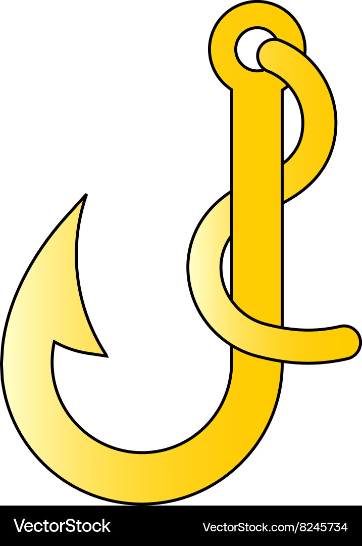 Golden-hook (8245734) – Royalty-Free Vector | VectorStock