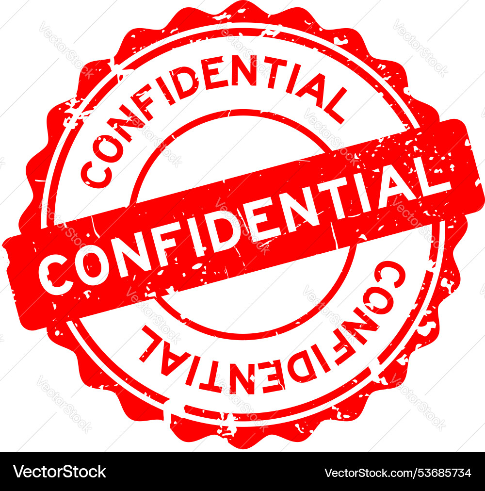 Grunge red confidential word round seal stamp Vector Image