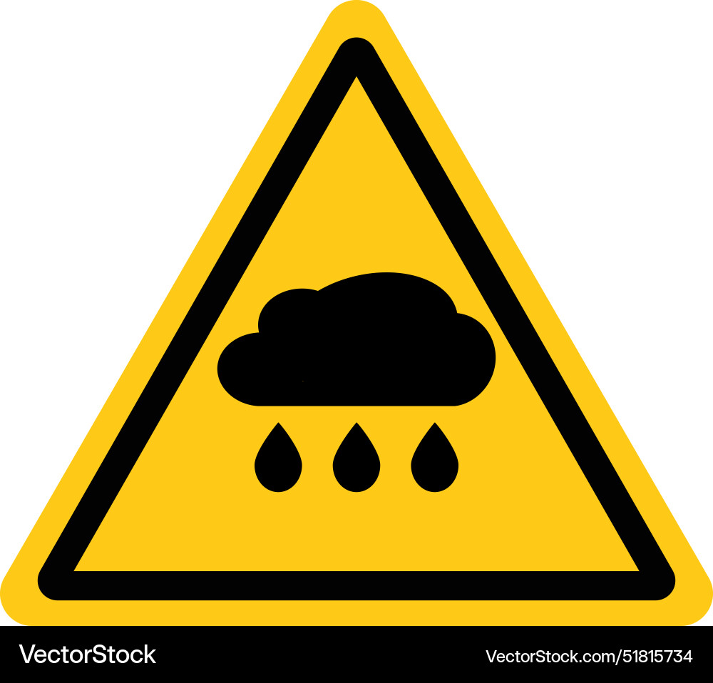 Heavy rain warning icon torrential hazard Vector Image