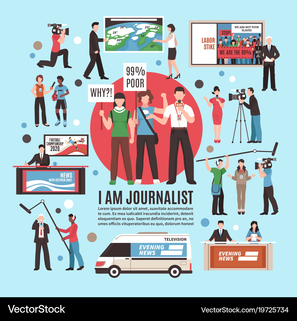 Journalist profession composition Royalty Free Vector Image