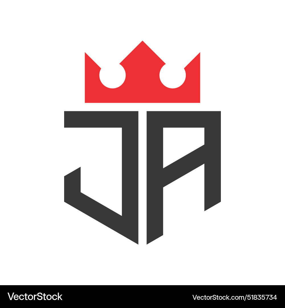 Letter ja crown logo Royalty Free Vector Image