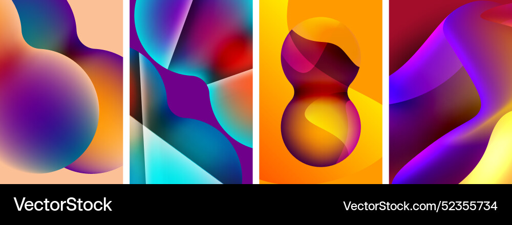 Liquid abstract shapes with gradient colors Vector Image
