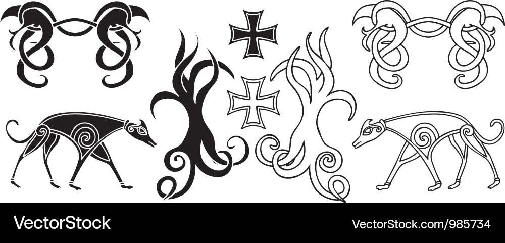 Norse Decorative Elements Royalty Free Vector Image