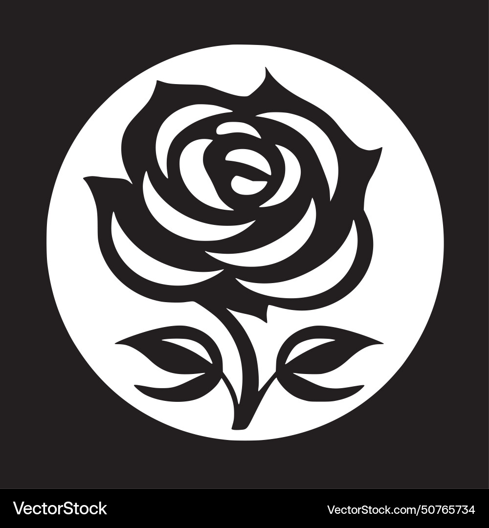 Rose - black and white isolated icon Royalty Free Vector