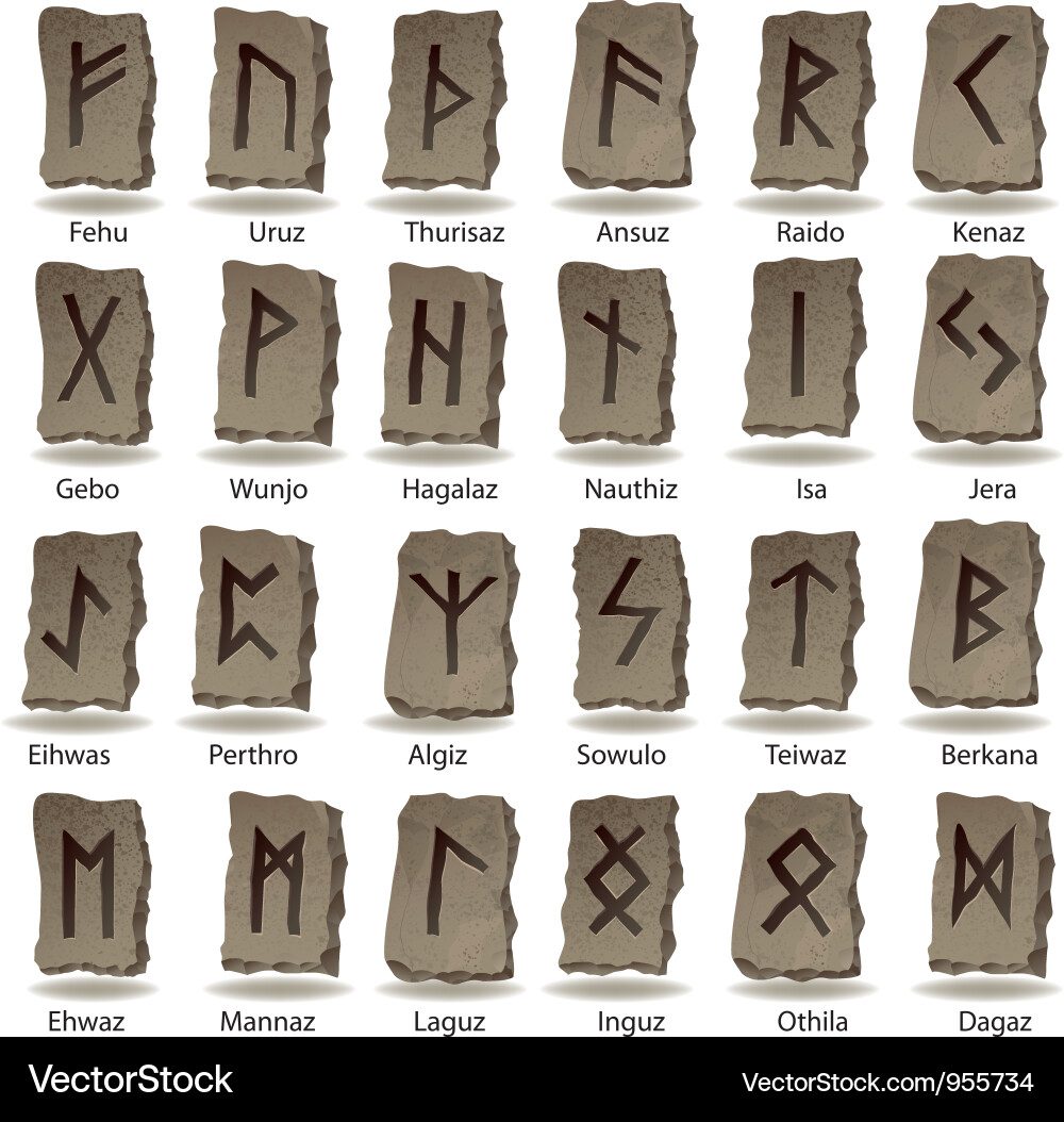 Runes stone Royalty Free Vector Image - VectorStock