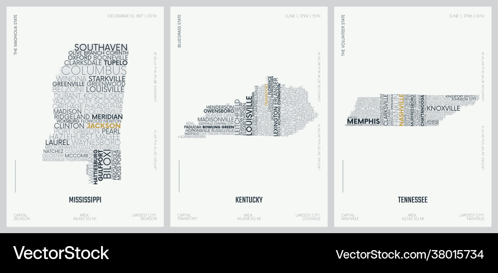 Typography composition city names silhouettes Vector Image