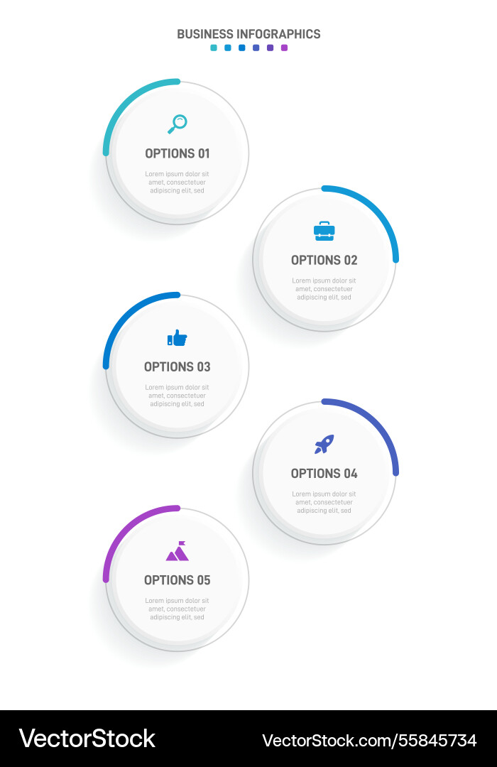 Vertical progress bar featuring 5 arrow-shaped Vector Image
