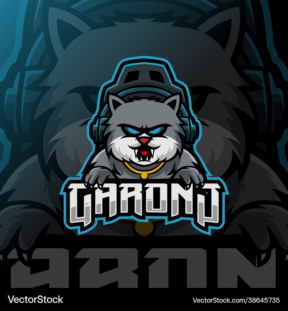 Aggressive Cat Esports Logo Royalty Free Vector Image