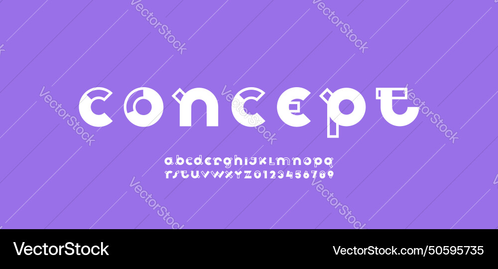 Alphabet font rounded lettering Royalty Free Vector Image