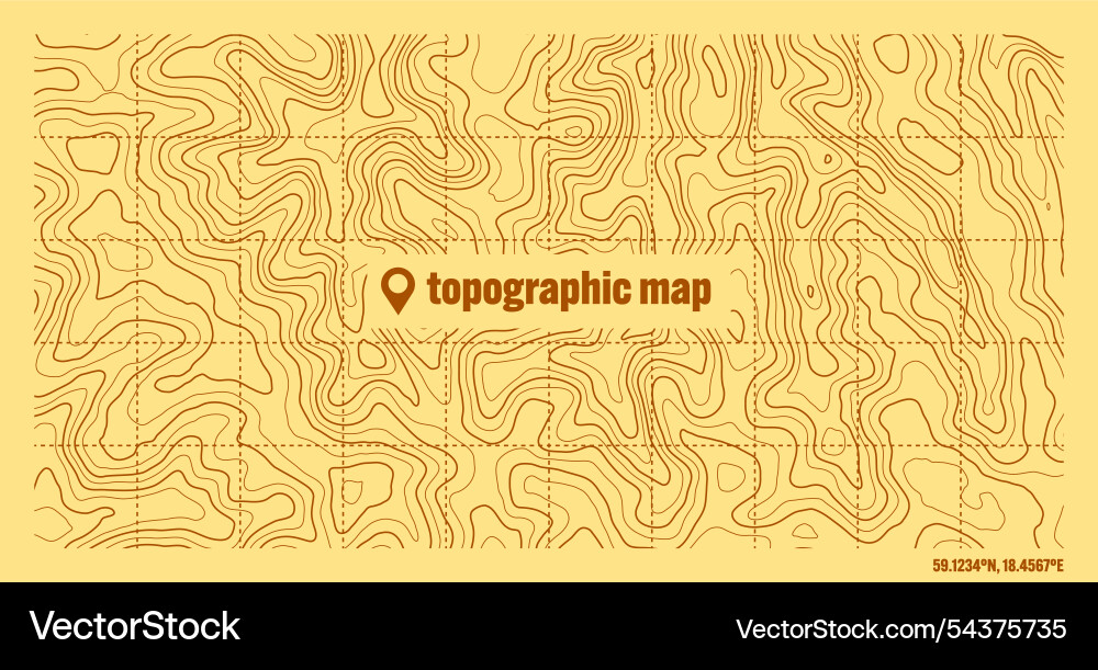 Colorful topographic map with contour lines Vector Image