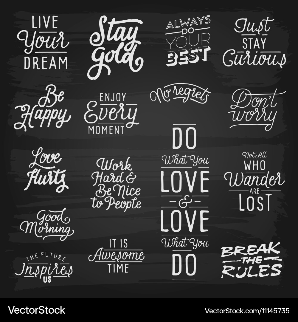 Hand drawn lettering slogans Royalty Free Vector Image