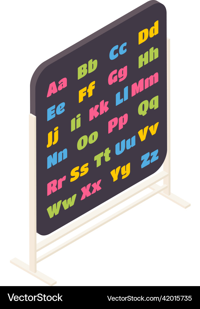 Kindergarten letters chart composition Royalty Free Vector