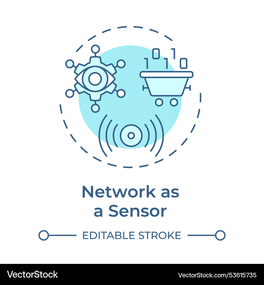 Network as sensor soft blue concept icon Vector Image