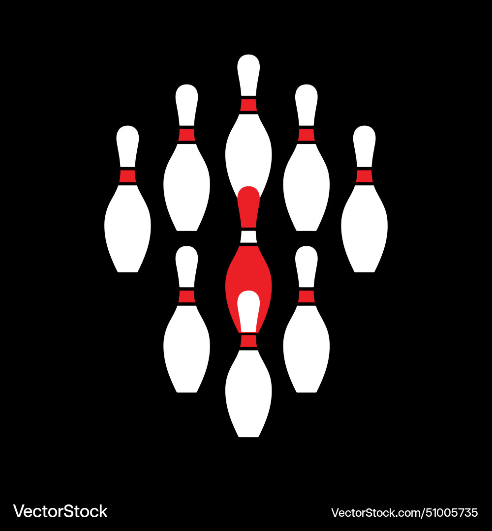 Nine pin bowling gear Royalty Free Vector Image