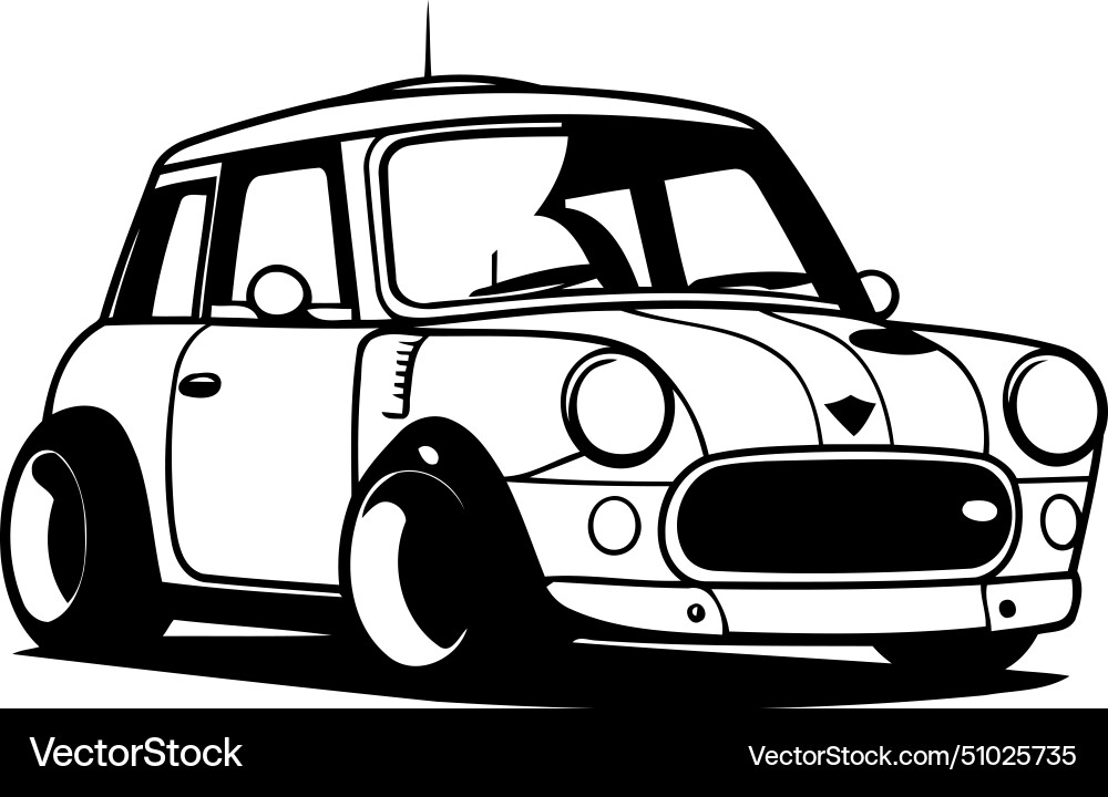 Retro car cartoon isolated on white background Vector Image