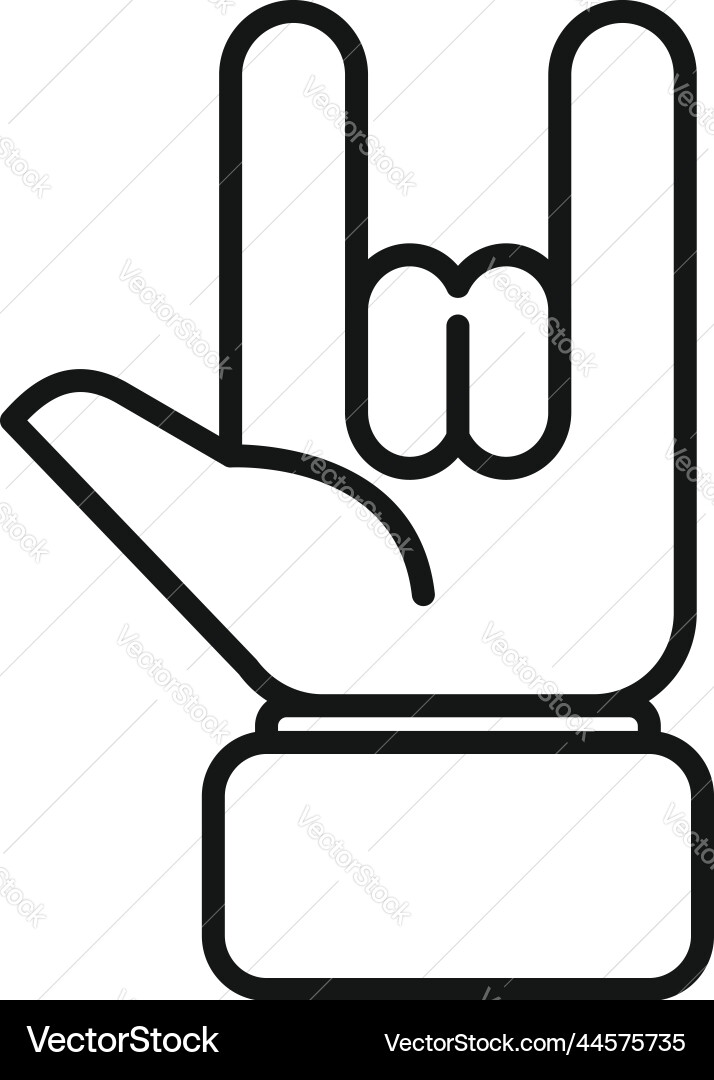 Show palm icon outline arm gesture Royalty Free Vector Image