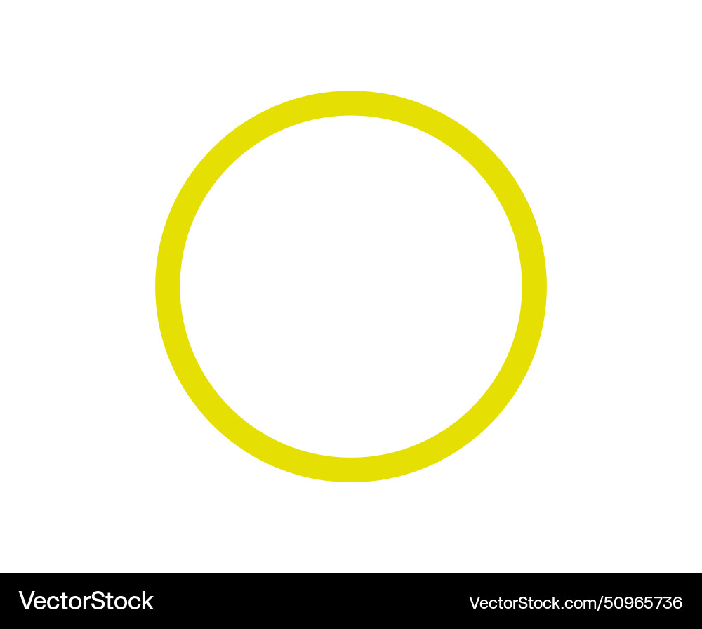 Circle shape outline yellow stroke Royalty Free Vector Image