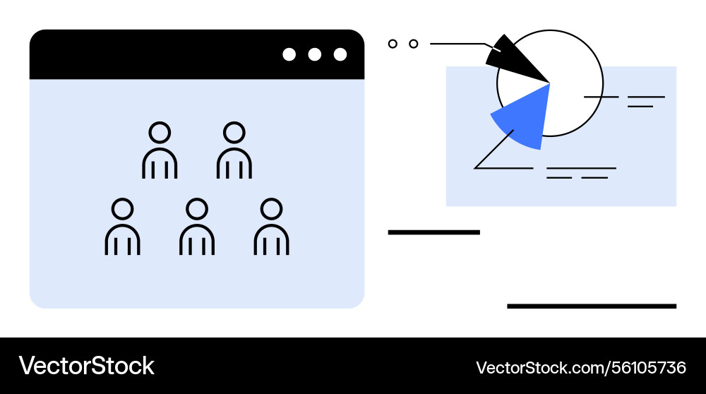 Collaborative teamwork and data presentation in Vector Image