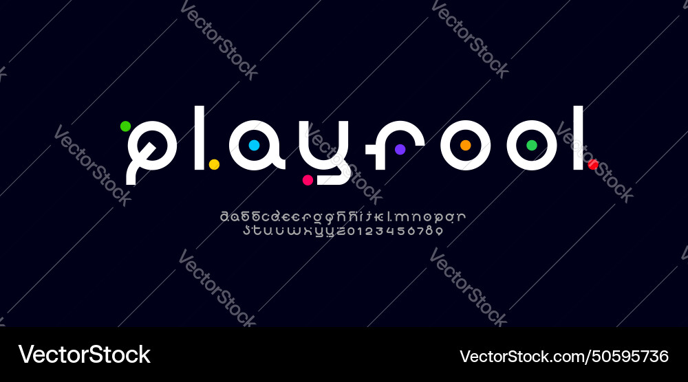 Design font playful alphabet Royalty Free Vector Image