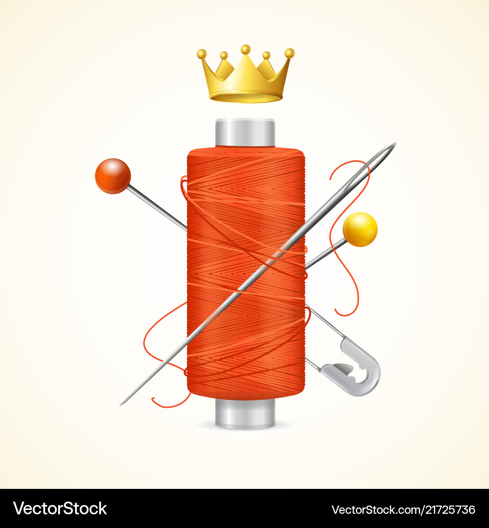 Detailed Thread & Needle Concept Royalty Free Vector