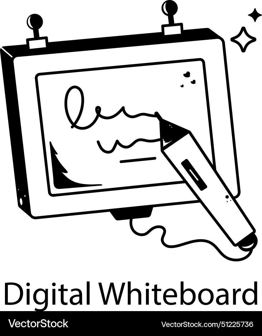 Digital whiteboard Royalty Free Vector Image - VectorStock