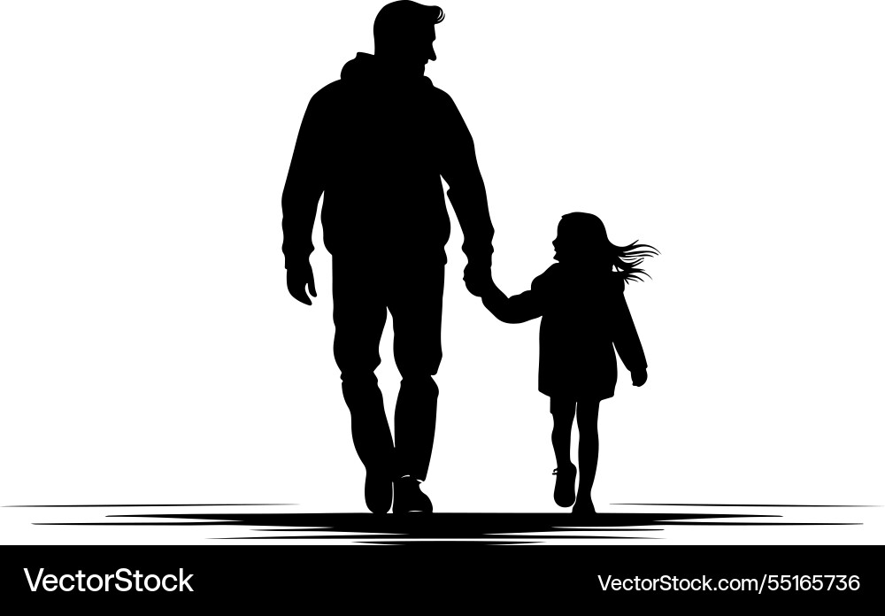 Fatherhood silhouette scene Royalty Free Vector Image