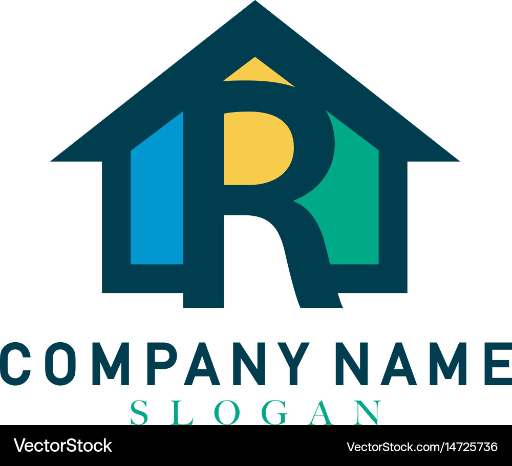 Home letter r design Royalty Free Vector Image