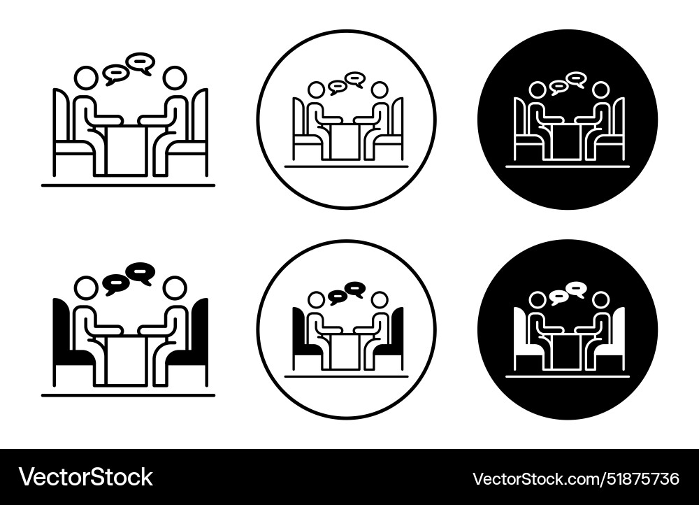 Interview icon outline flat Royalty Free Vector Image